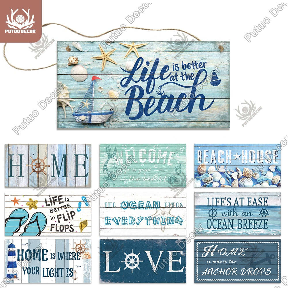 Beach Theme Wood Signs – Lakefront Signs & Supplies
